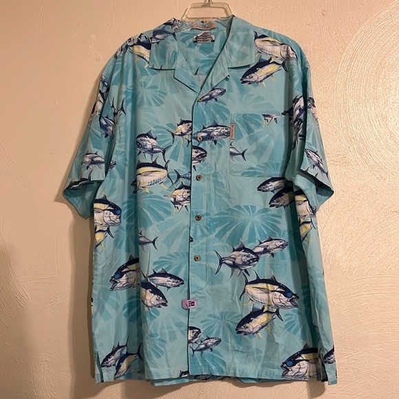 Columbia | Shirts | Columbia Fish Shark Fishing Camp Shirt Xl | Poshmark